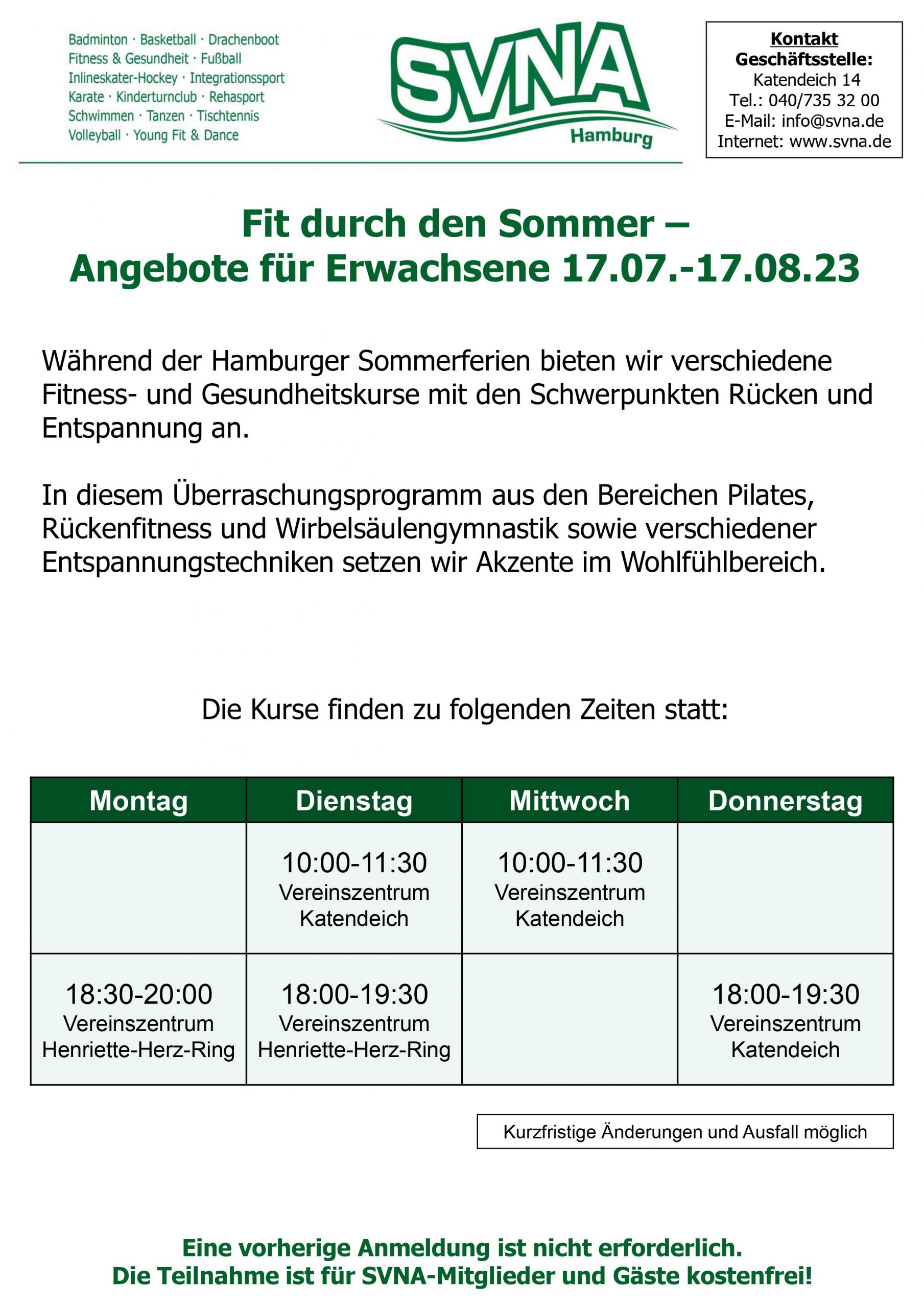 Fitness – SVNA – Sport in Hamburg Bergedorf